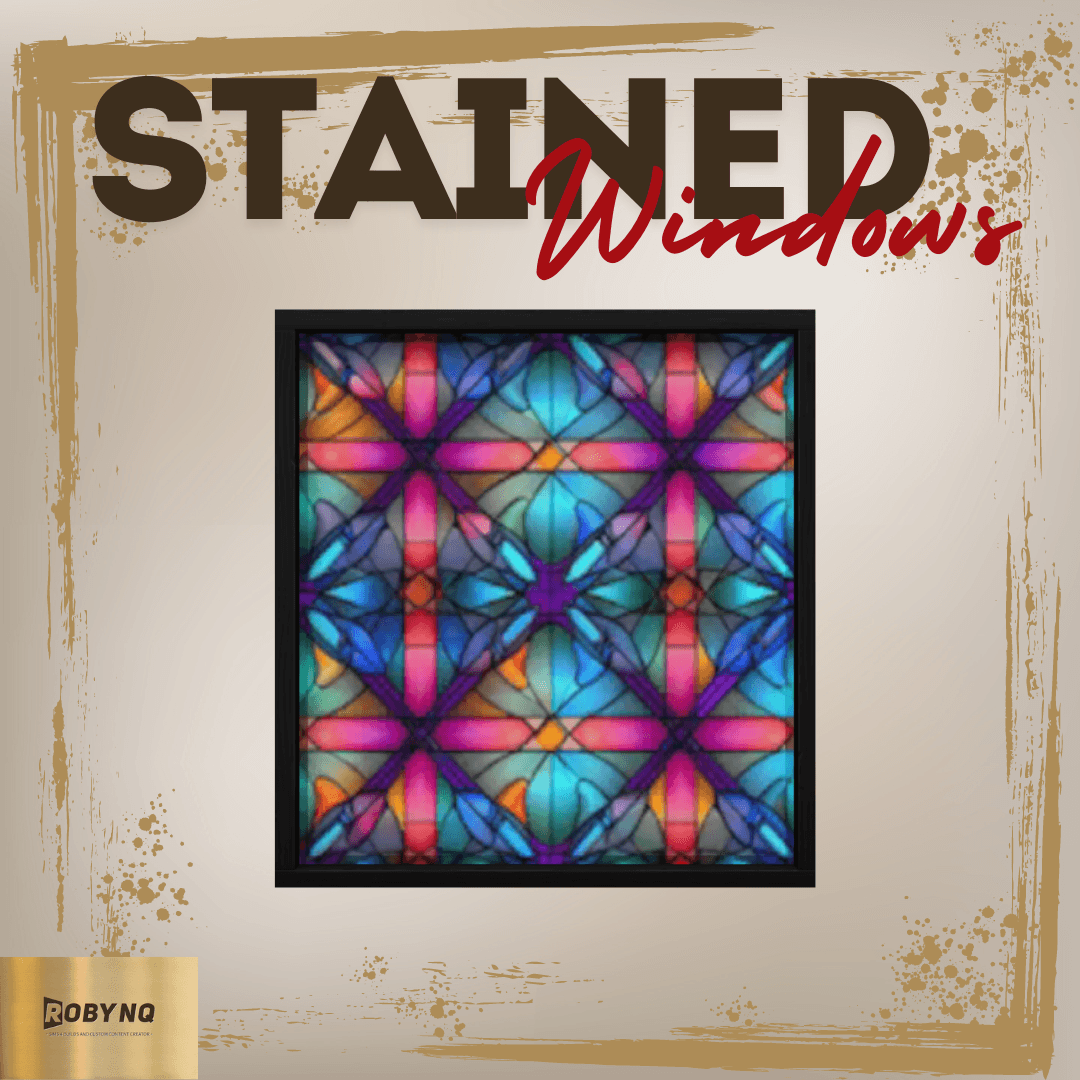 Robynq stained glass window set 1 - Basegame compatible - The Sims 4 Build / Buy - CurseForge
