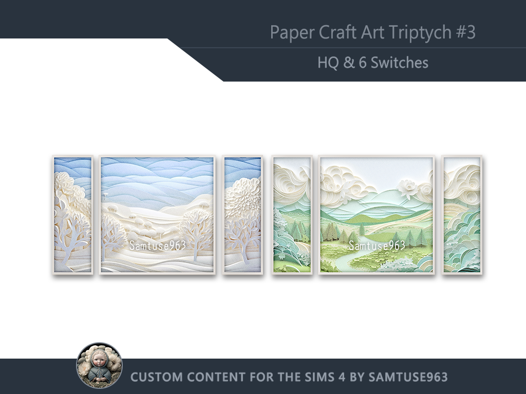 HQ Paper Craft Art Triptych #3 Sellable Extra E Samtuse963 - Gallery - The Sims 4 Build / Buy ...