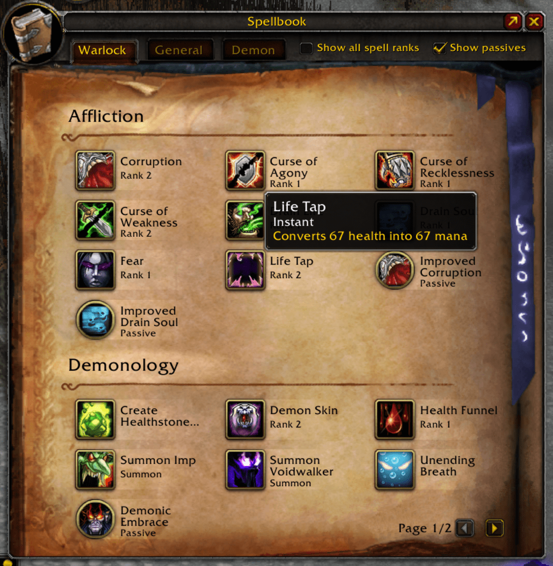 Modern Spellbook for Vanilla (Wide) - Gallery - World of Warcraft Addons - CurseForge