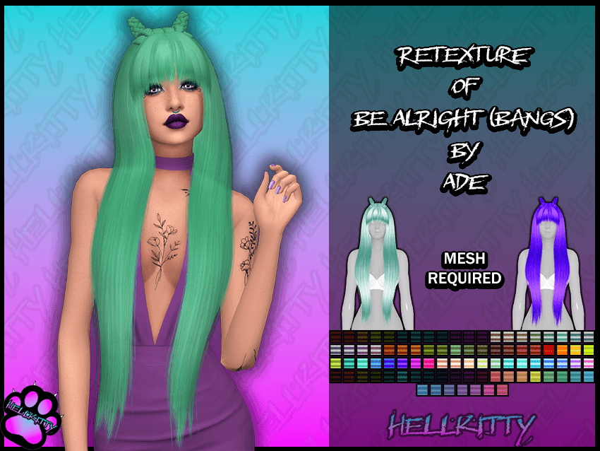 Retexture of Be Alright (Bangs) hair by Ade - Gallery - The Sims 4 Create a Sim - CurseForge