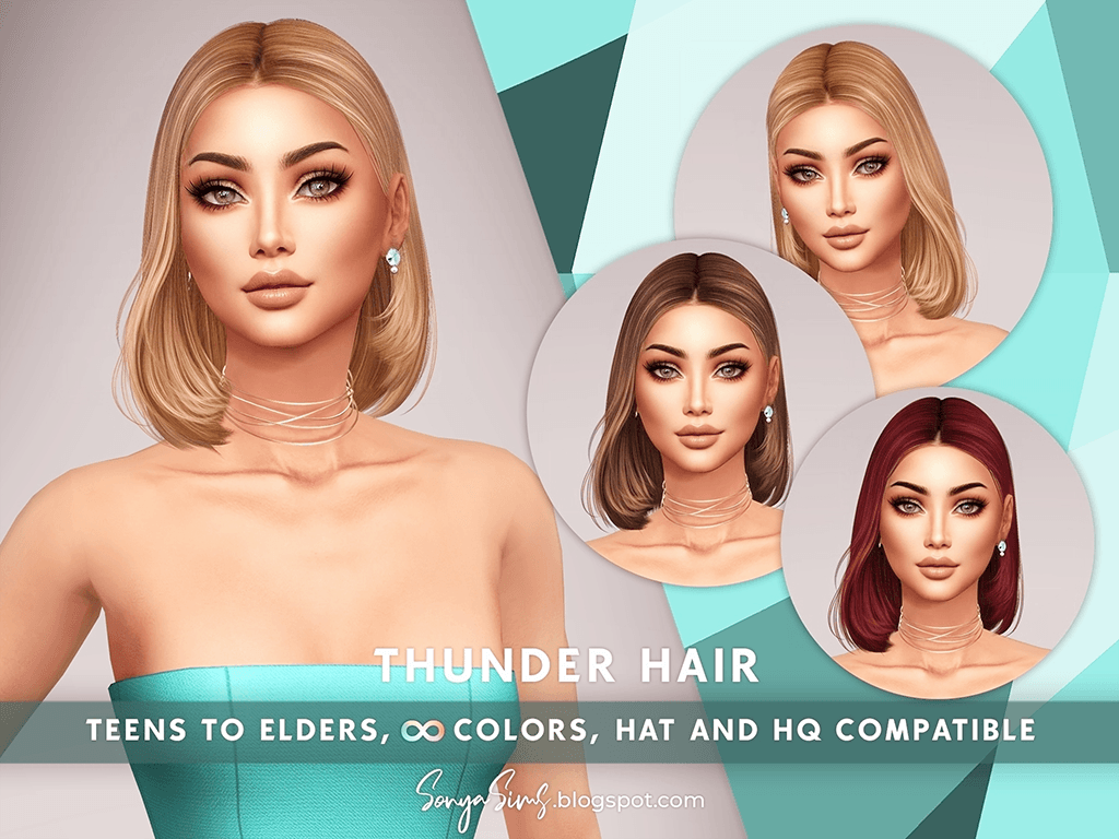 SONYASIMS - THUNDER HAIR - The Sims 4 Create a Sim - CurseForge