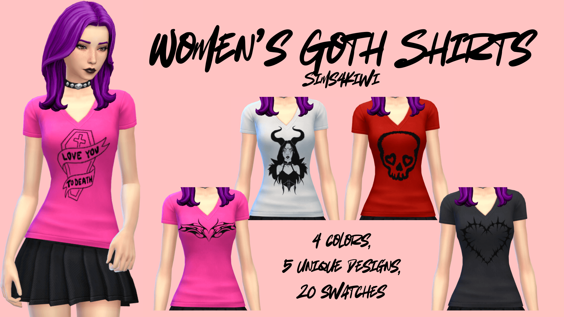 Women's Goth Shirts - Gallery - The Sims 4 Create a Sim - CurseForge