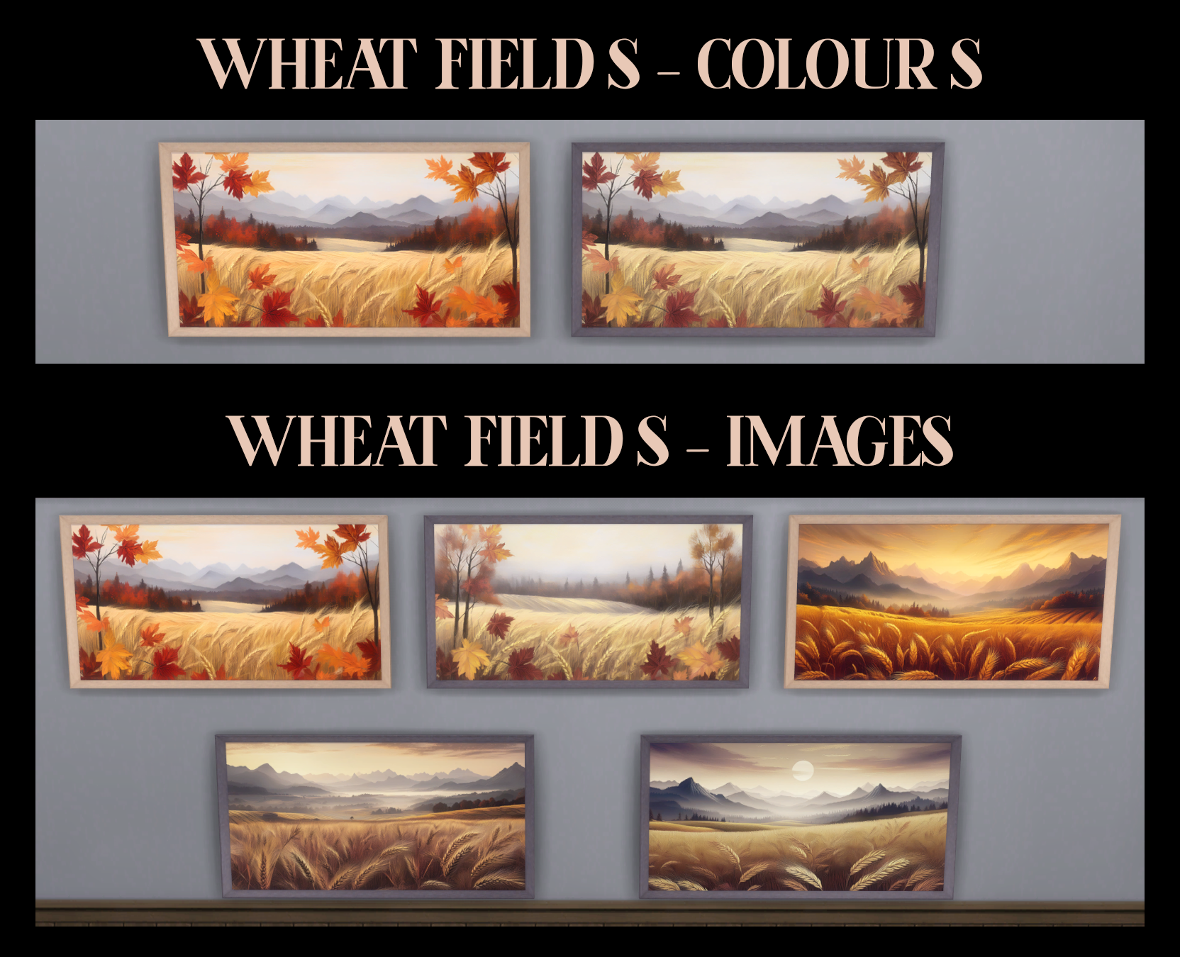 Elegant Autumn - 6 Sets of Paintings - Gallery - The Sims 4 Build / Buy ...