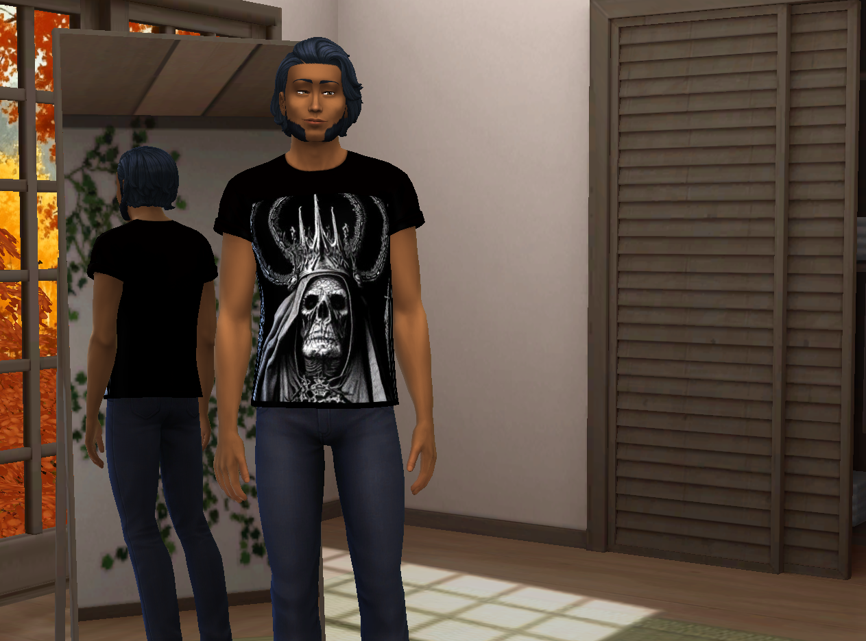 clothing cv382 skulls on black t-shirt ( base game compatible ...