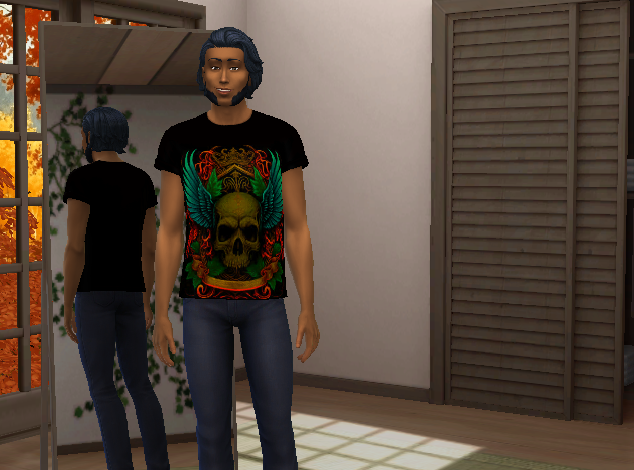 clothing cv382 skulls on black t-shirt ( base game compatible ...