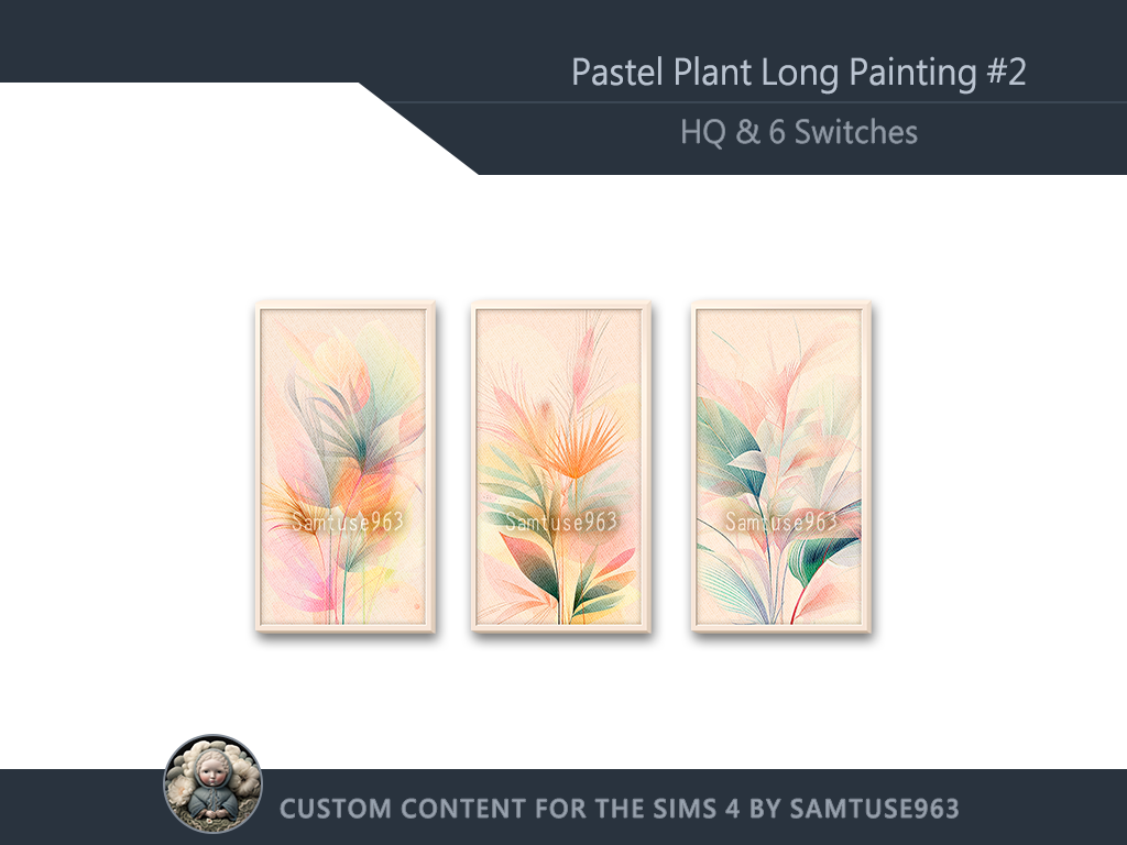 HQ Pastel Plant Long Painting #2 Sellable Extra D Samtuse963 - The Sims 4 Build / Buy - CurseForge