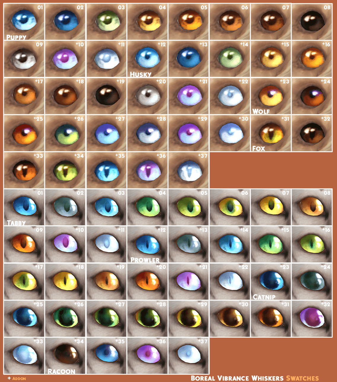 Boreal Vibrance WHISKERS - Default Cat & Dog Eyes With Extras - The ...