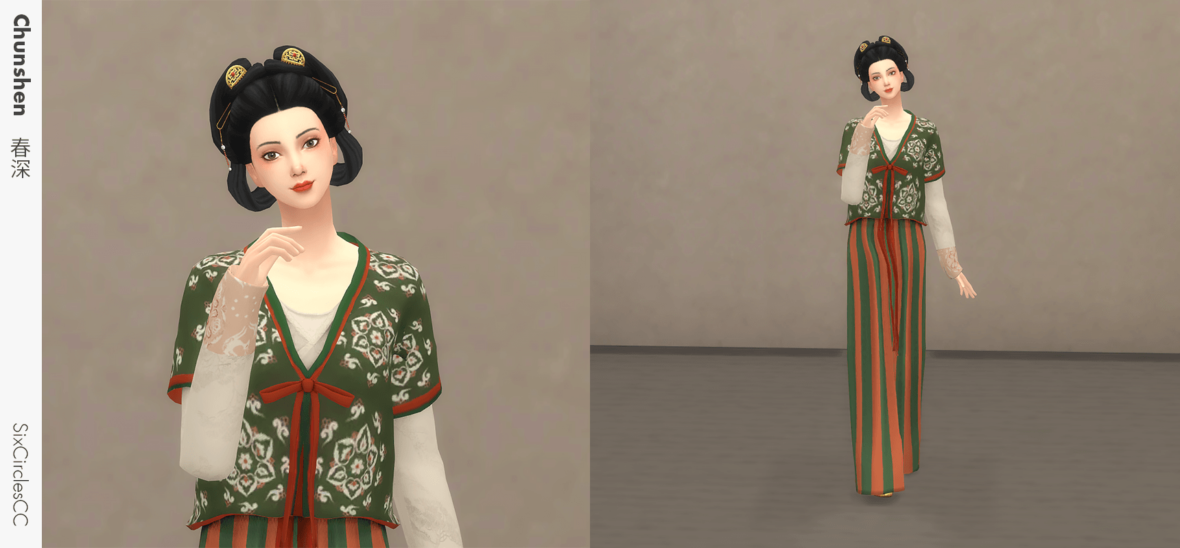 [SixCirclesCC] Chinese Dress - Chunshen - Gallery - The Sims 4 Create a ...
