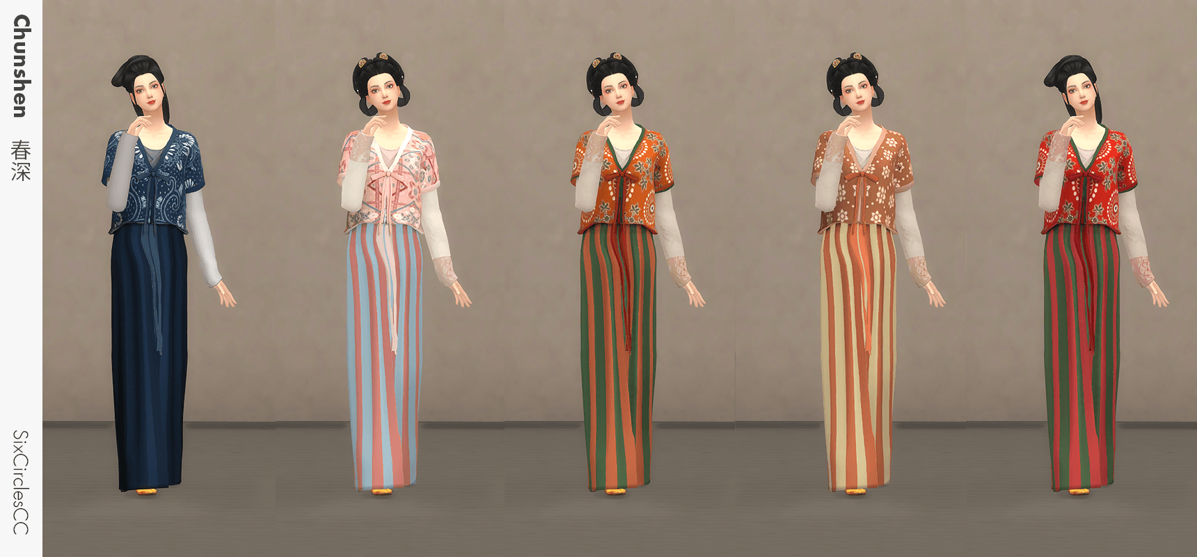 [SixCirclesCC] Chinese Dress - Chunshen - Gallery - The Sims 4 Create a ...
