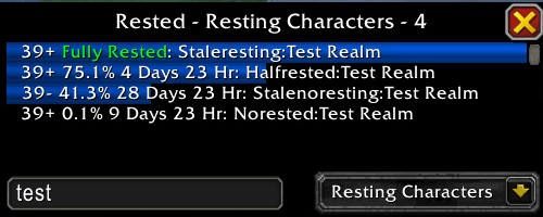 Rested - World of Warcraft Addons - CurseForge