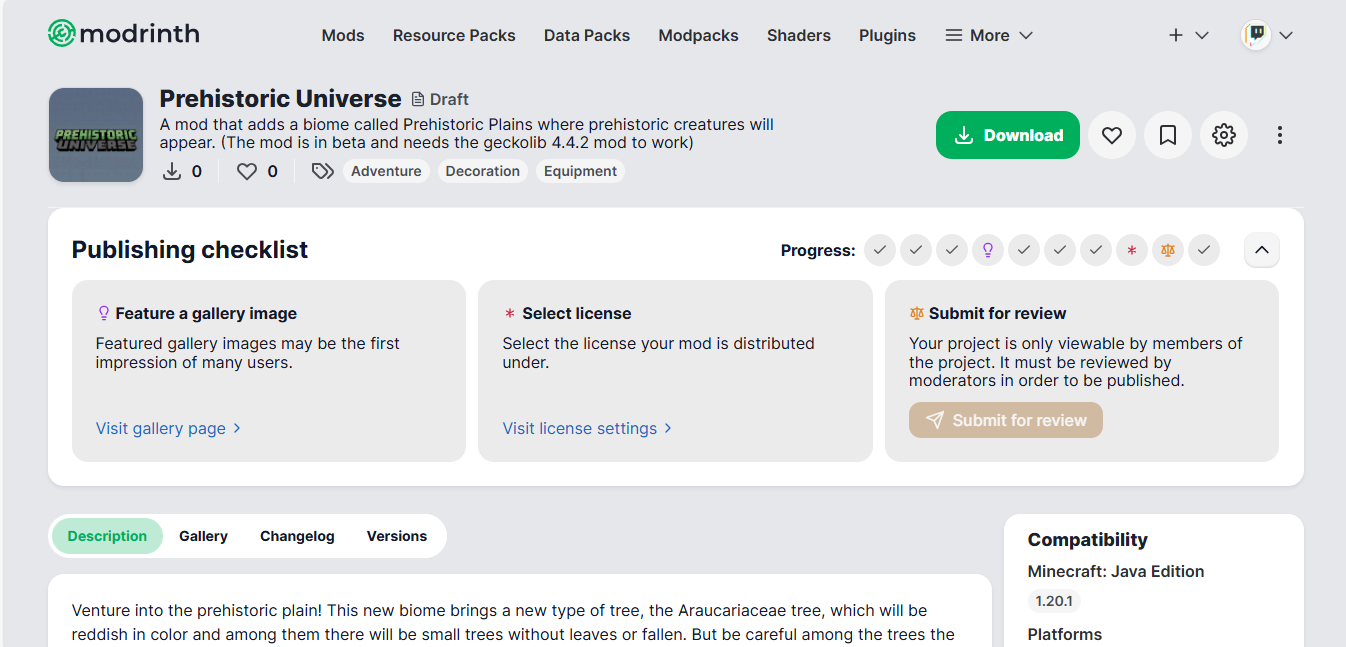 Prehistoric Universe - Gallery - Minecraft Mods - CurseForge