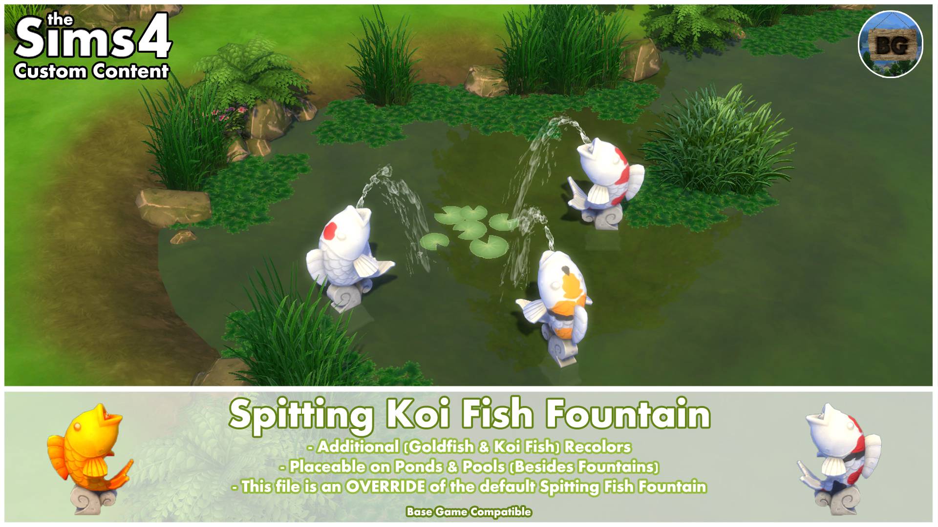Spitting Koi Fish Fountain - The Sims 4 Build / Buy - CurseForge