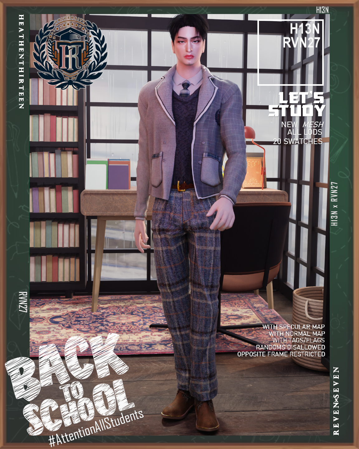 Fine Contrast Stitch Detail Trouser Winter School Uniform - The Sims 4 ...