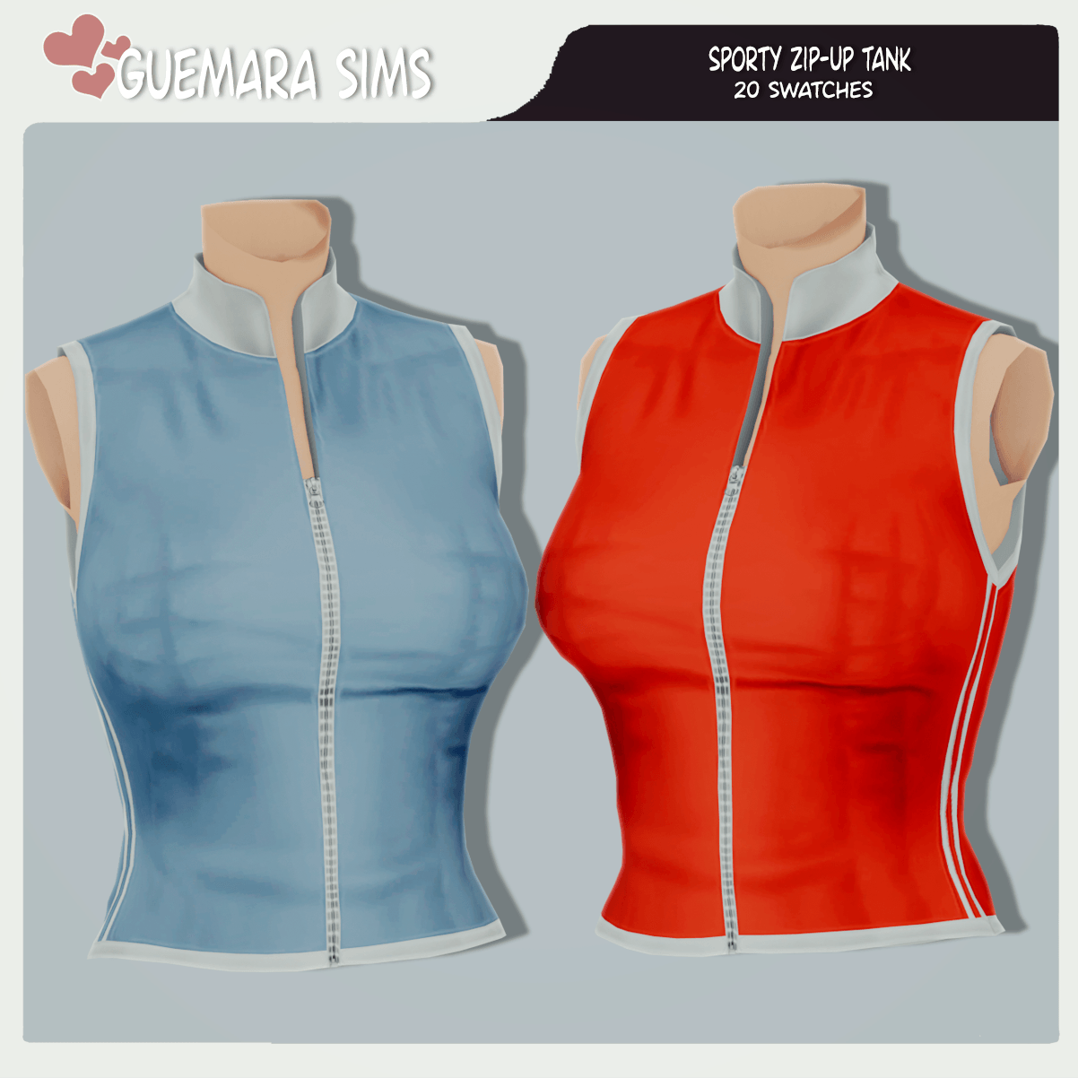Sporty Zip-Up Tank - Gallery - The Sims 4 Create a Sim - CurseForge