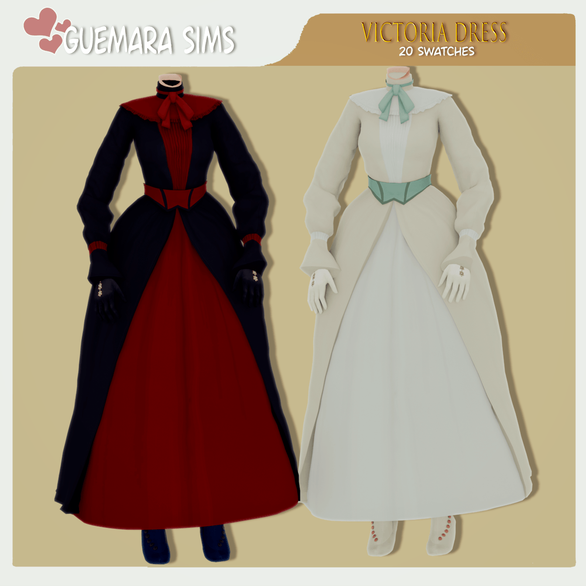 Victoria dress (Victorian set) - Gallery - The Sims 4 Create a Sim ...