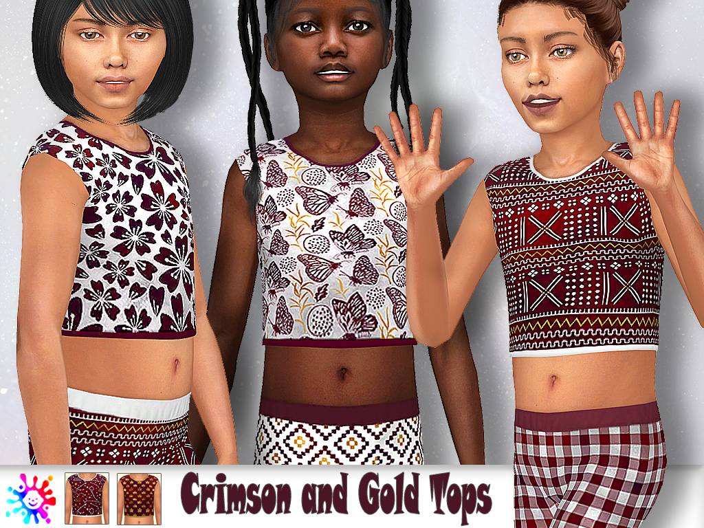 Girls Crimson and Gold Top - Gallery - The Sims 4 Create a Sim - CurseForge