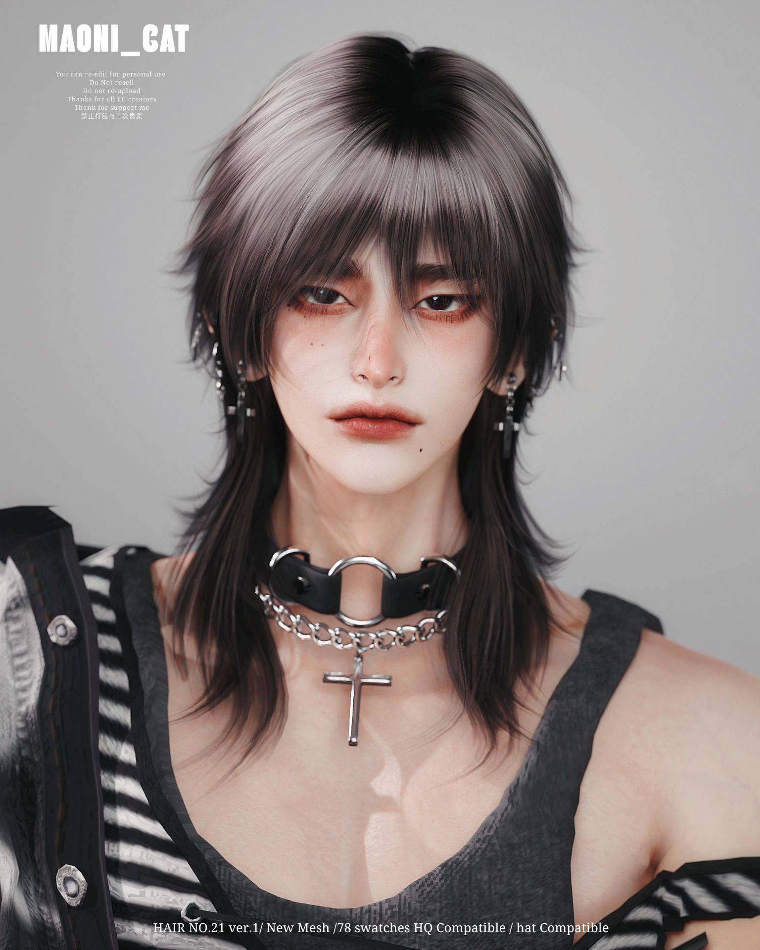Maoni_cat_HAIR No.21 ver.1 - Gallery - The Sims 4 Create a Sim - CurseForge