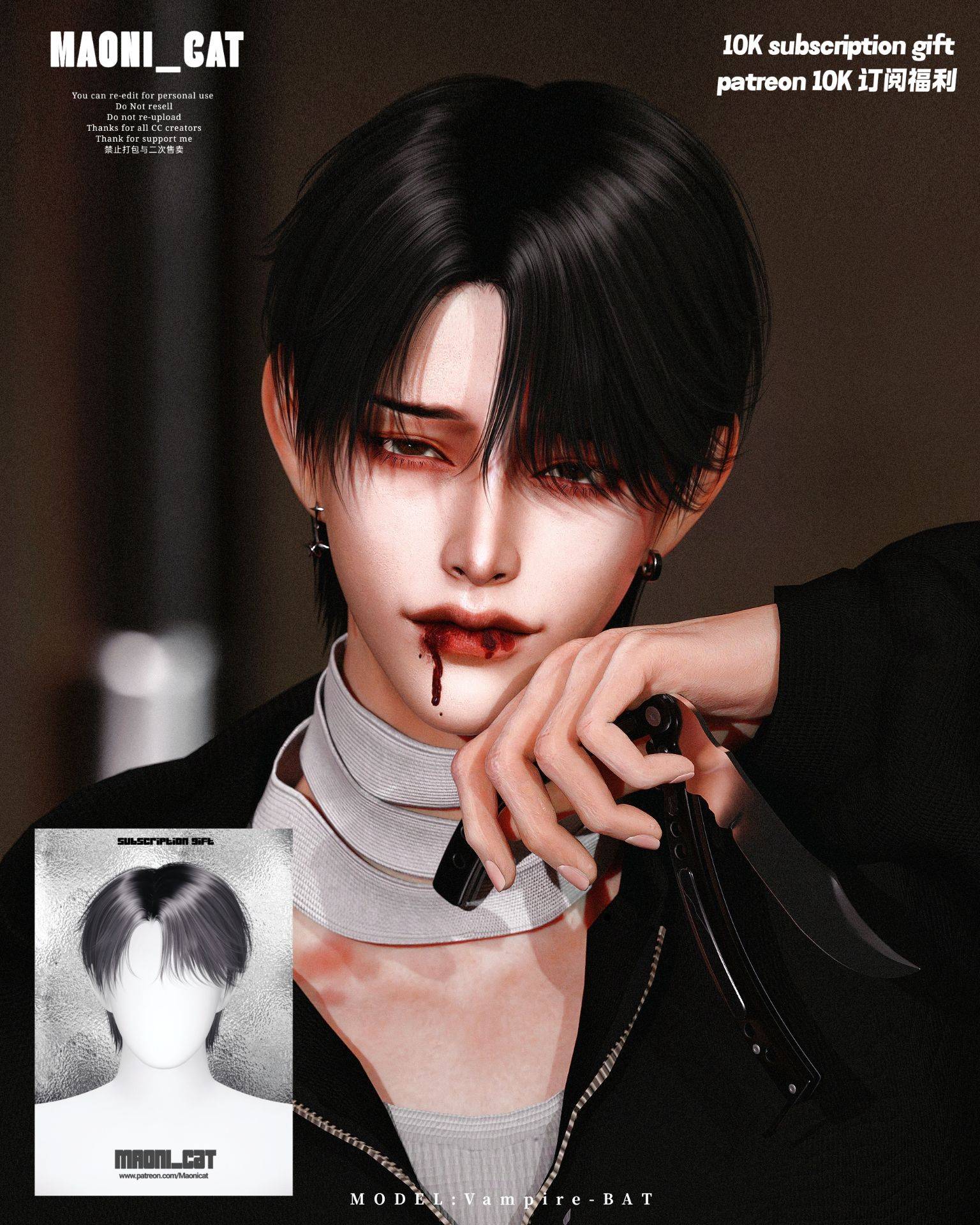 Maoni_cat_HAIR 10k Subscription Gift - Gallery - The Sims 4 Create a ...