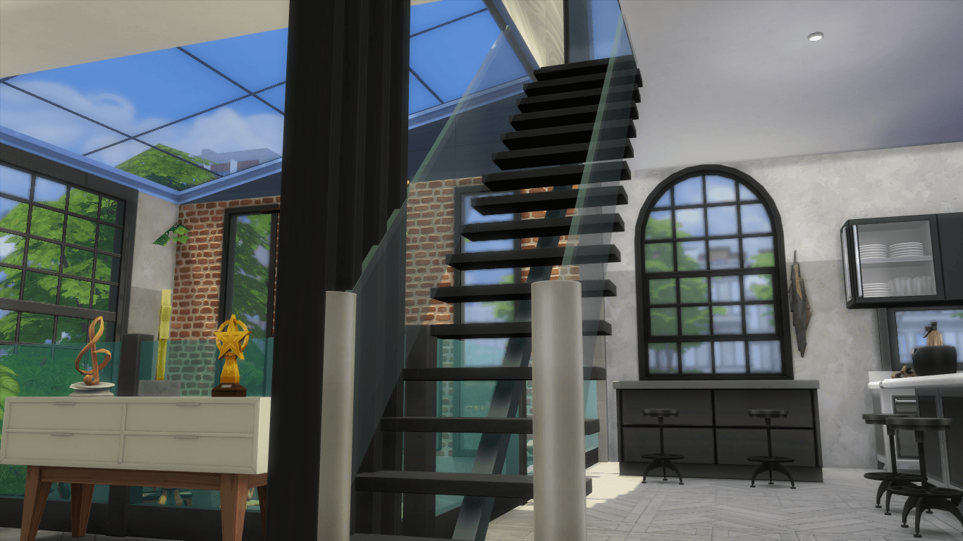 Grey modern glass house NO CC - Gallery - The Sims 4 Rooms / Lots ...