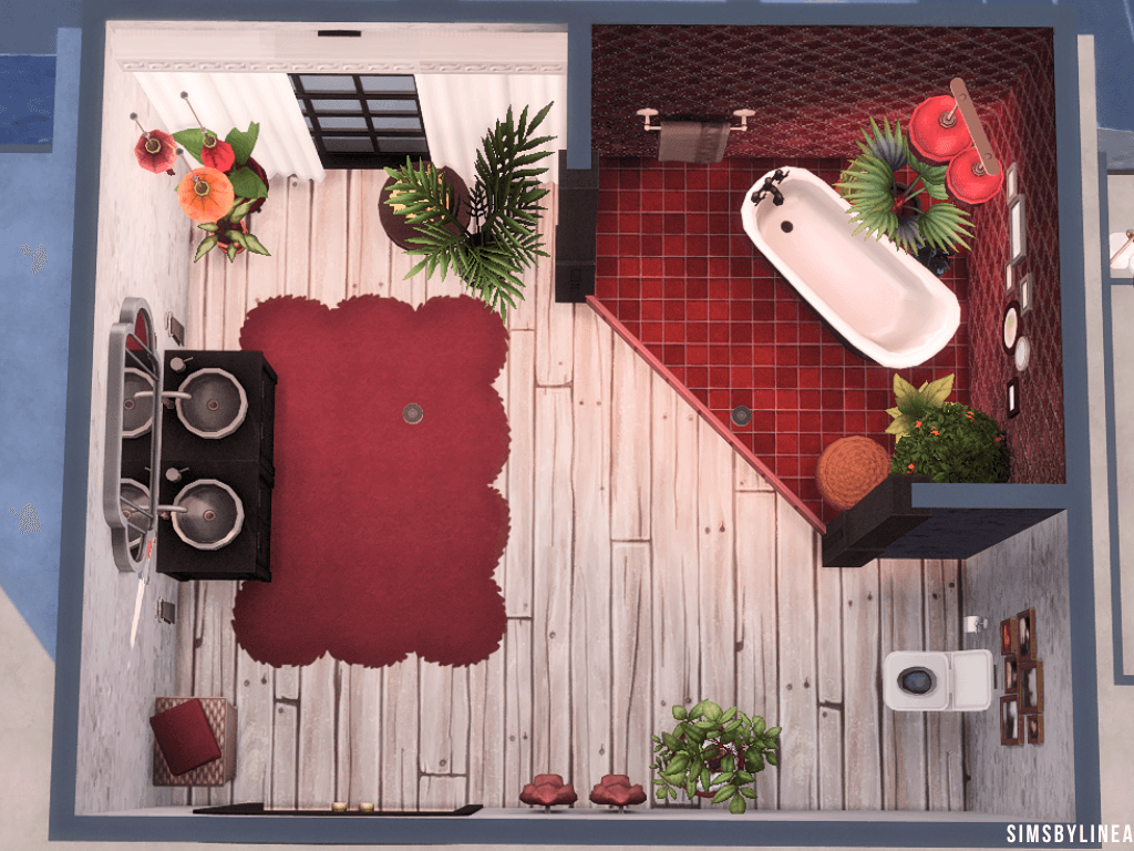 Red Bathroom - Gallery - The Sims 4 Rooms / Lots - CurseForge