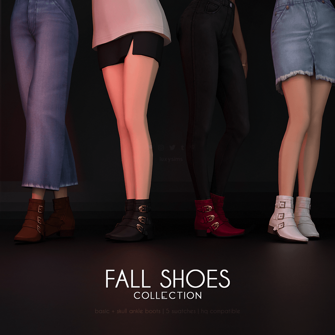 Basic Ankle Boots - Fall Shoes Collection - Gallery - The Sims 4 Create ...