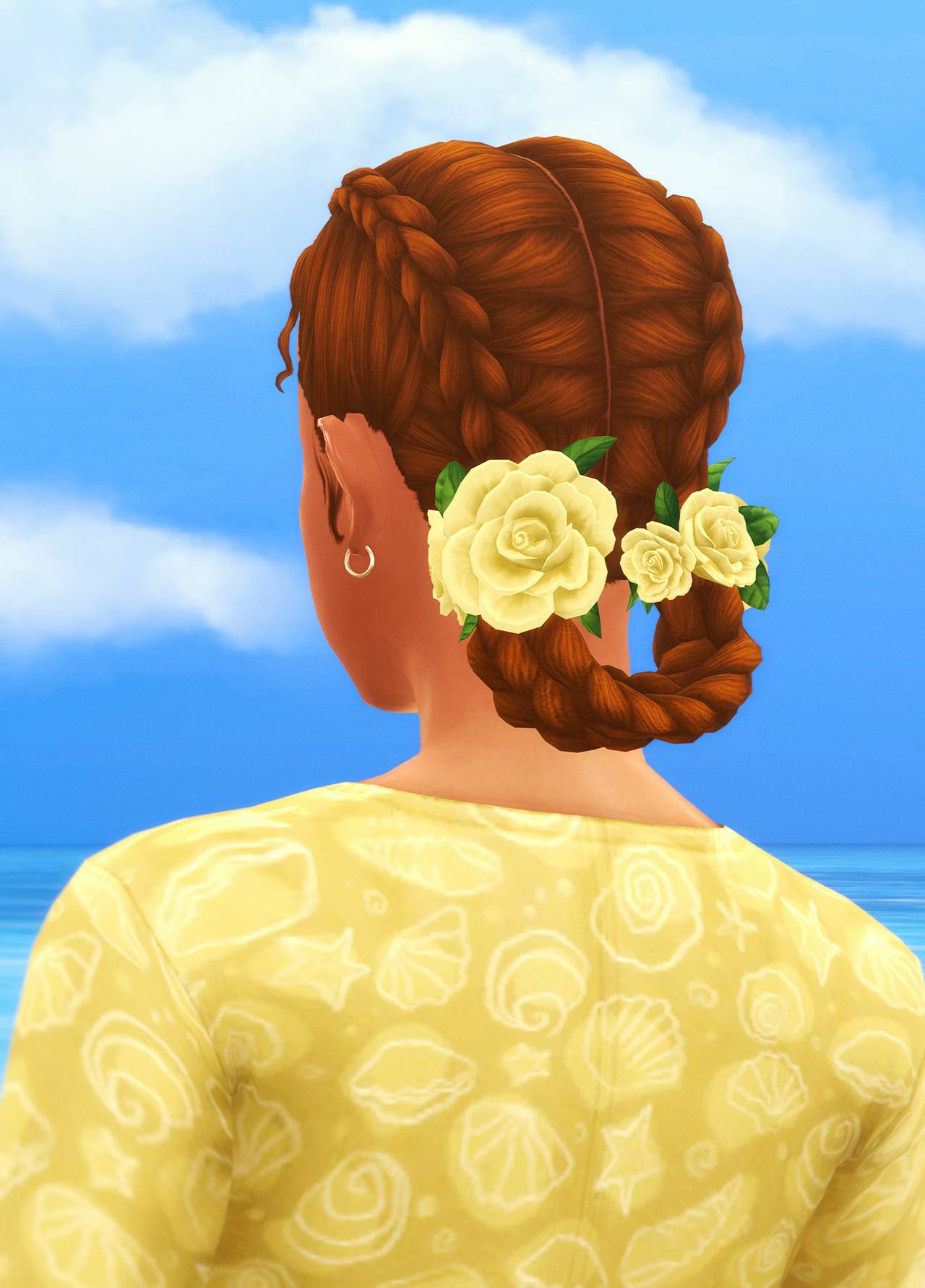 Summer in Tartosa II - Soleil Hair with Flower Acc Set - The Sims 4 ...