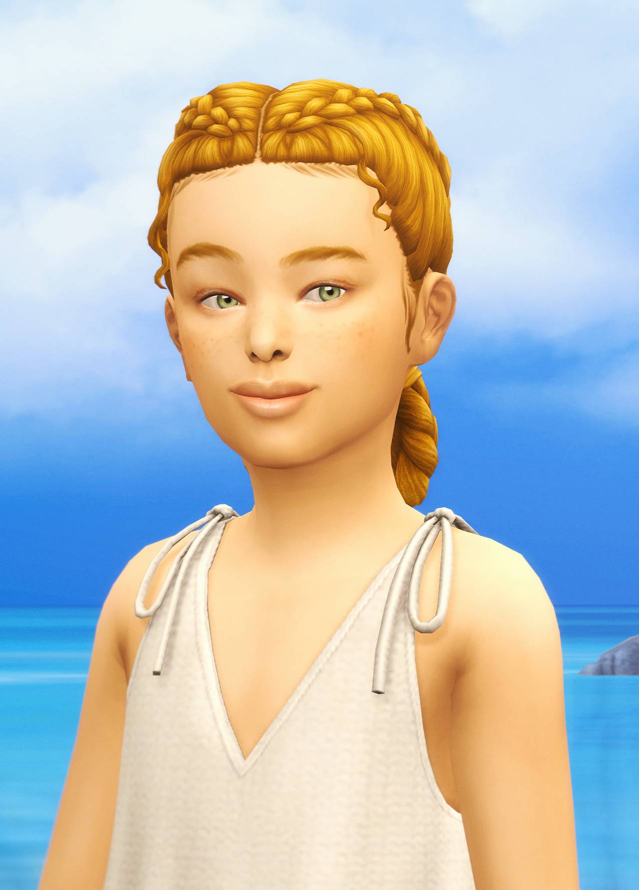 Summer in Tartosa II - Soleil Hair with Flower Acc Set - The Sims 4 ...