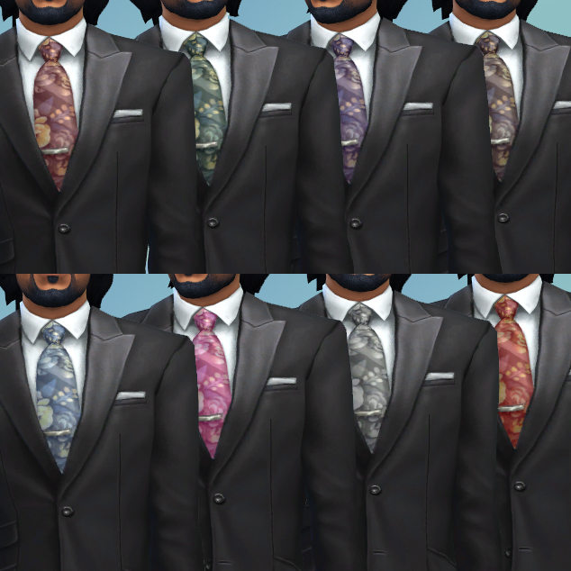 Male Formal Suit Tops with Floral Ties in 8 colors - The Sims 4 Create ...