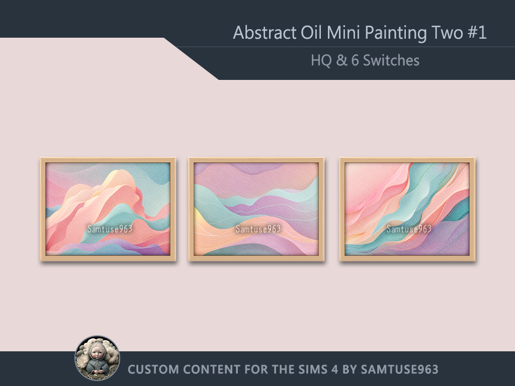 Abstract Oil Mini Painting Two #1 Extra H Samtuse963 - The Sims 4 Build ...
