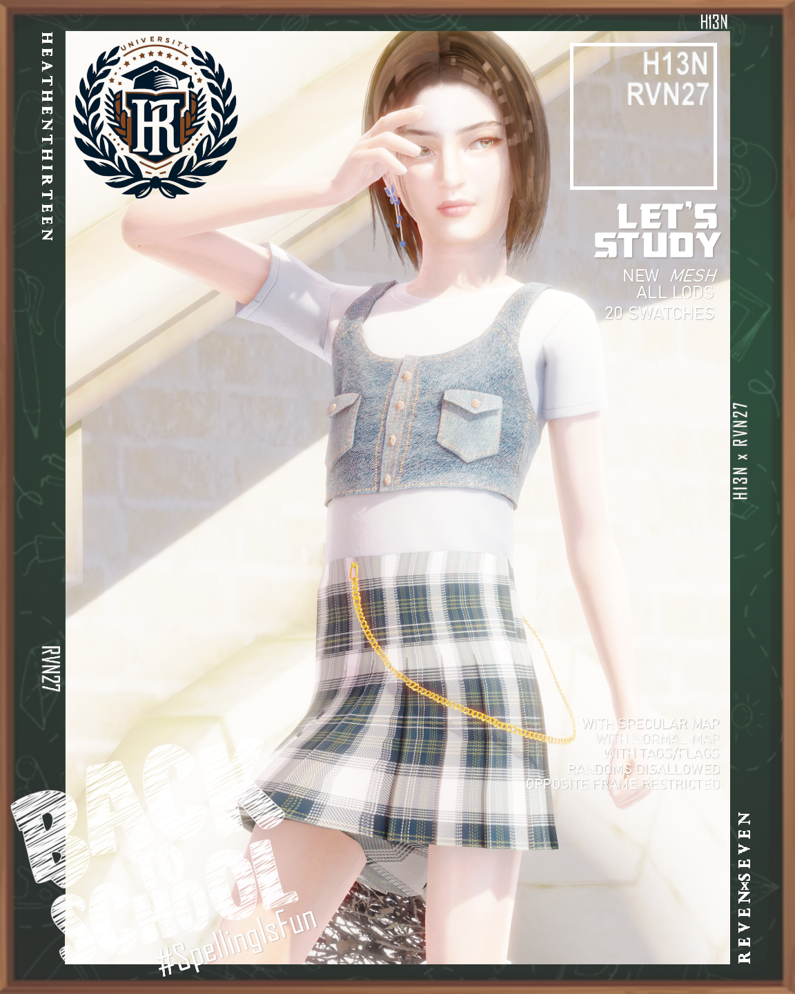 Girl's Chained Printed Skirt Above The Knee Winter School Uniform - The ...