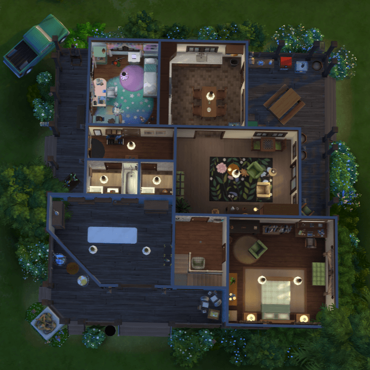 Little False Nook House with Shop - BG & High School Years - The Sims 4 ...