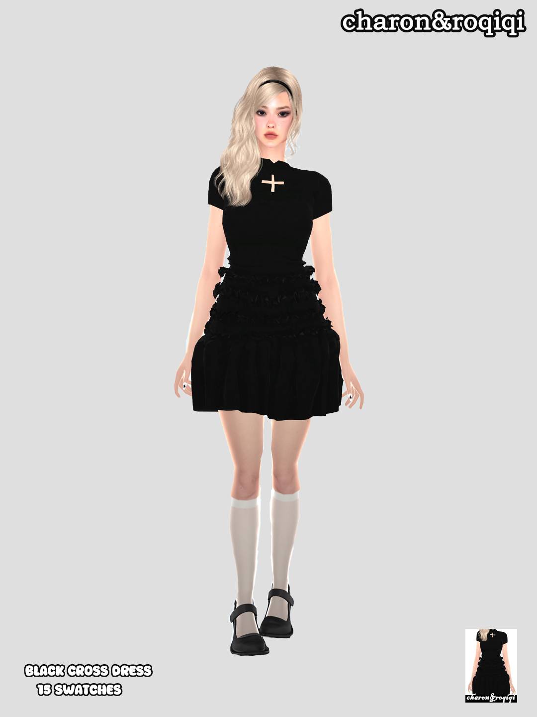 [charon&roqiqi]black cross dress - Gallery - The Sims 4 Create a Sim ...