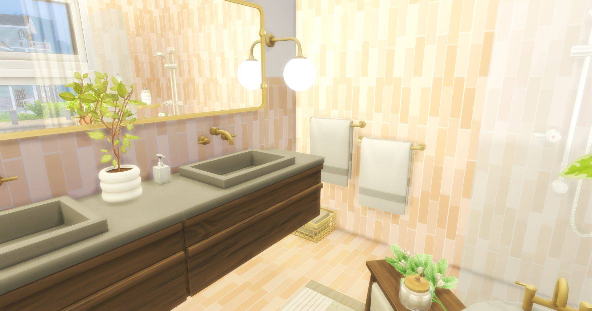 Peaches & Cream Subway Tiles-Walls & Floor - The Sims 4 Build / Buy ...