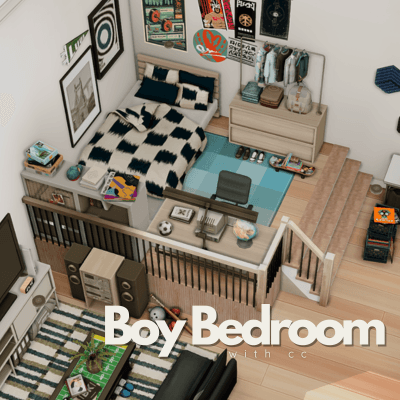 Boy bedroom with cc - Gallery - The Sims 4 Rooms / Lots - CurseForge