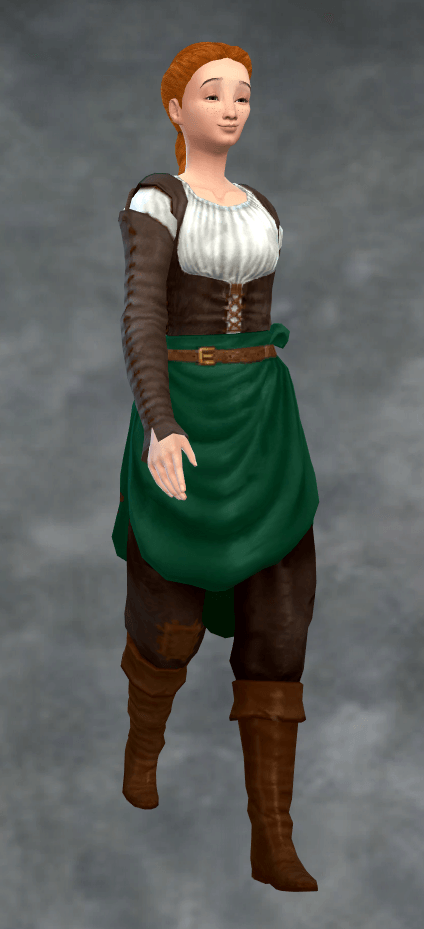 TSM Commoner Leather Sleeves Gathered Skirt - The Sims 4 Create a Sim ...