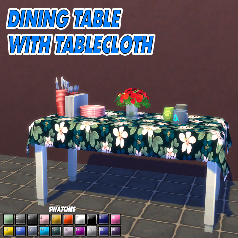 Dining table with tablecloth - Gallery - The Sims 4 Build / Buy ...