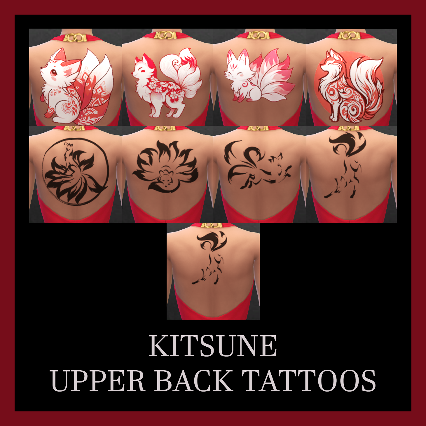 Kitsune Upper Back Tattoos - Gallery - The Sims 4 Create a Sim - CurseForge
