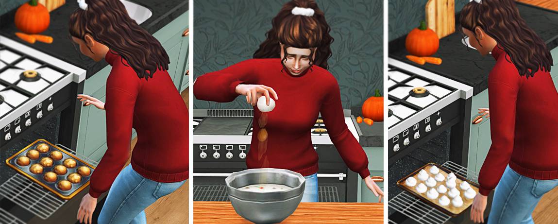 Meringue Ghosts, Cupcakes and Pumpkin Panna Cotta - The Sims 4 Mods ...
