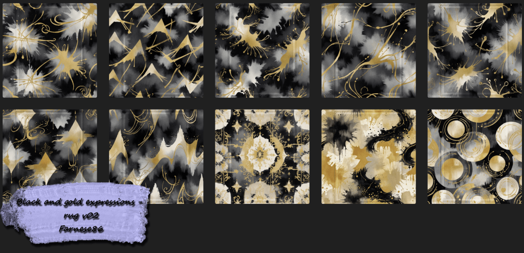 Black and gold expressions - rug v02 - Gallery - The Sims 4 Build / Buy ...