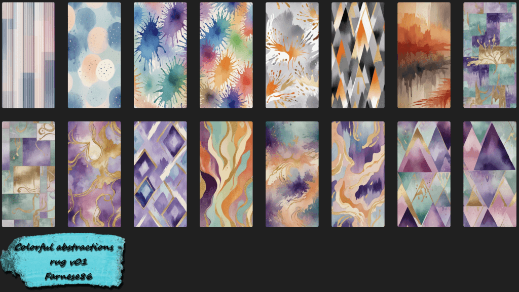 Colorful abstractions - rug v01 - Gallery - The Sims 4 Build / Buy ...