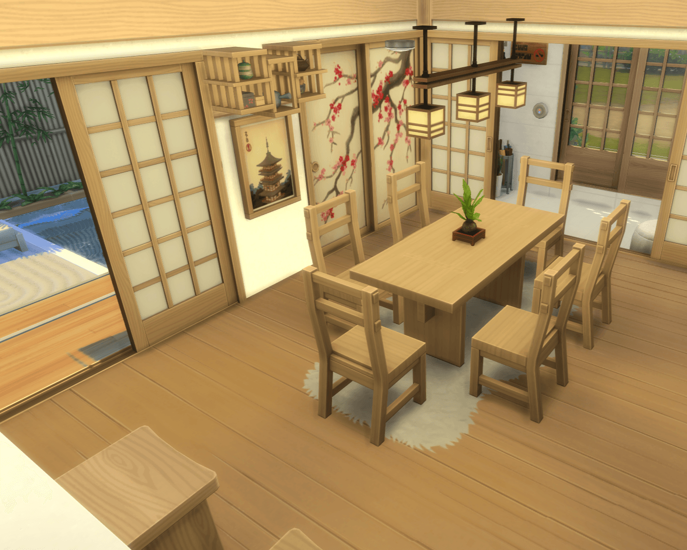Japanese Inspired Kitchen & Dining Room - Gallery - The Sims 4 Rooms ...