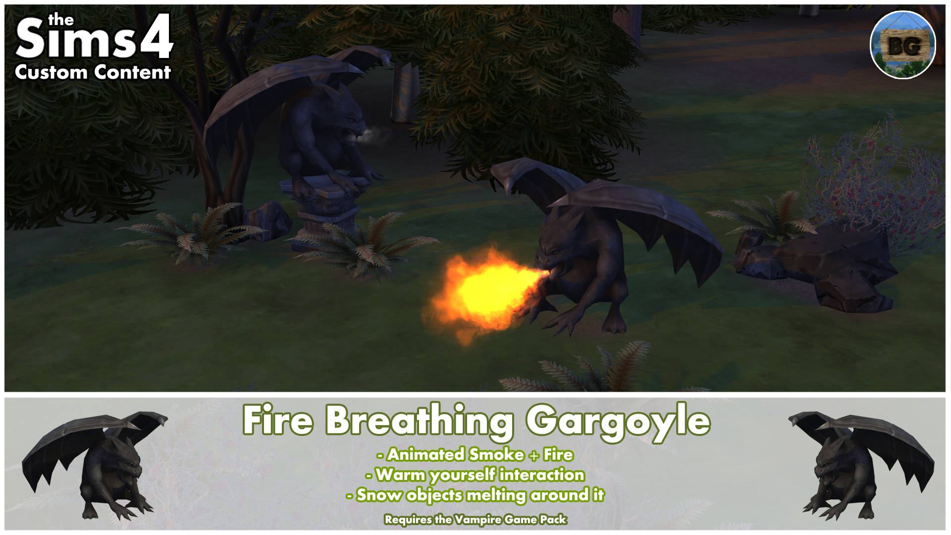 Fire Breathing Gargoyle ~ Animated ~ Halloween ~ - The Sims 4 Build ...