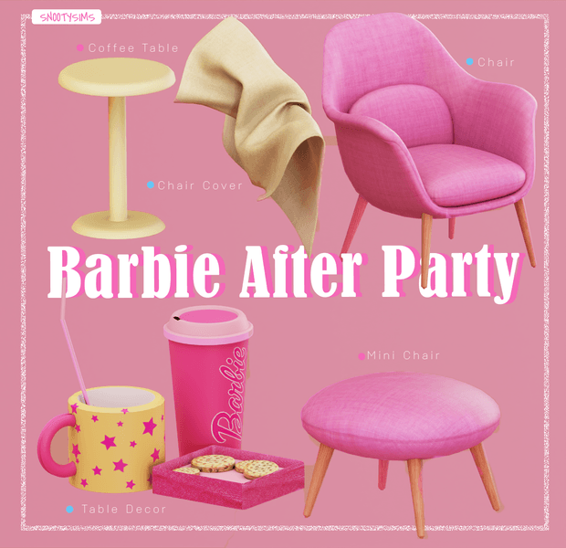 Barbie After Party CC Set by SNOOTYSIMS | Chair / Mini Chair / Coffee ...