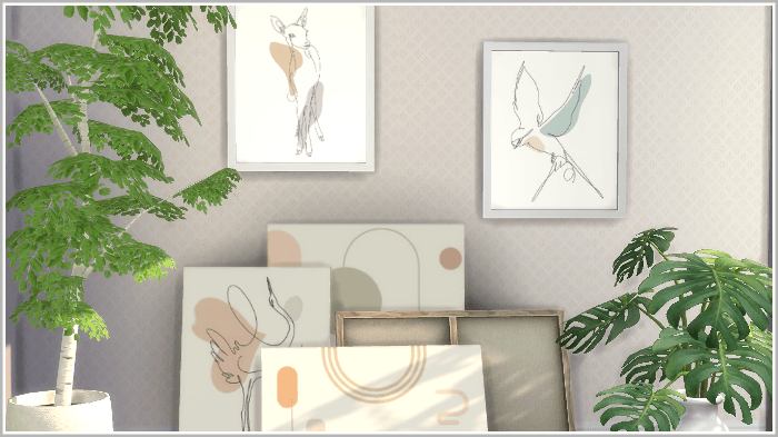 One Line Animal Art Illustrations 2 - The Sims 4 Build / Buy - CurseForge