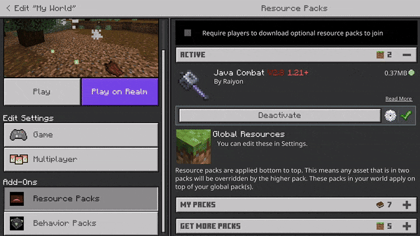 Download Raiyon's Java Combat - Minecraft Bedrock Mods - CurseForge