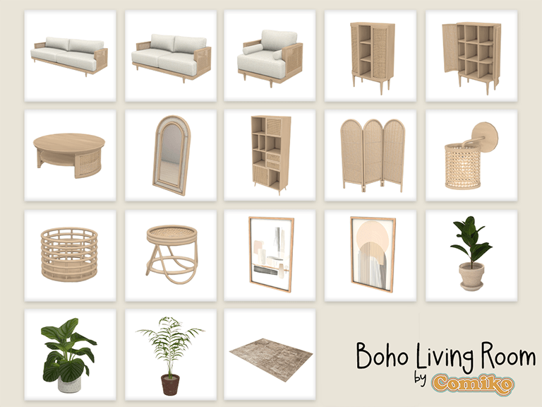 Comiko - Boho Living Room - The Sims 4 Build / Buy - CurseForge