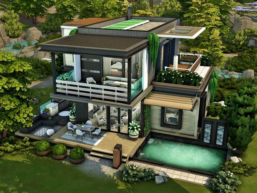 Modern Forest House 4 - The Sims 4 Rooms / Lots - CurseForge