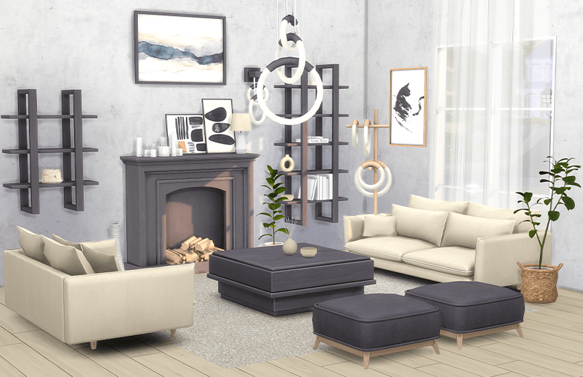 Modern Living Room Sims 4