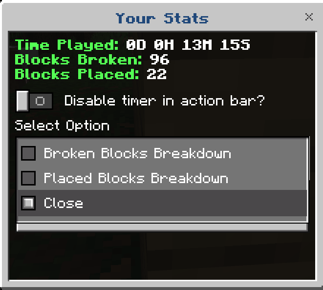 [Realm compatible]Time played + Tracker - Minecraft Bedrock Scripts - CurseForge
