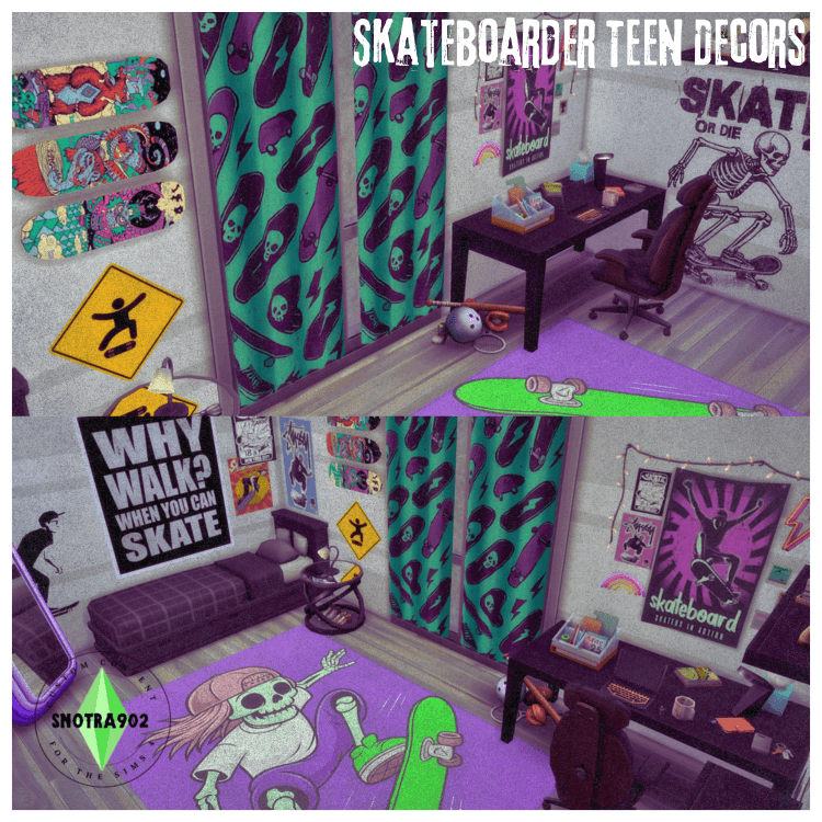 Skateboarder Teen Decors - The Sims 4 Build / Buy - CurseForge